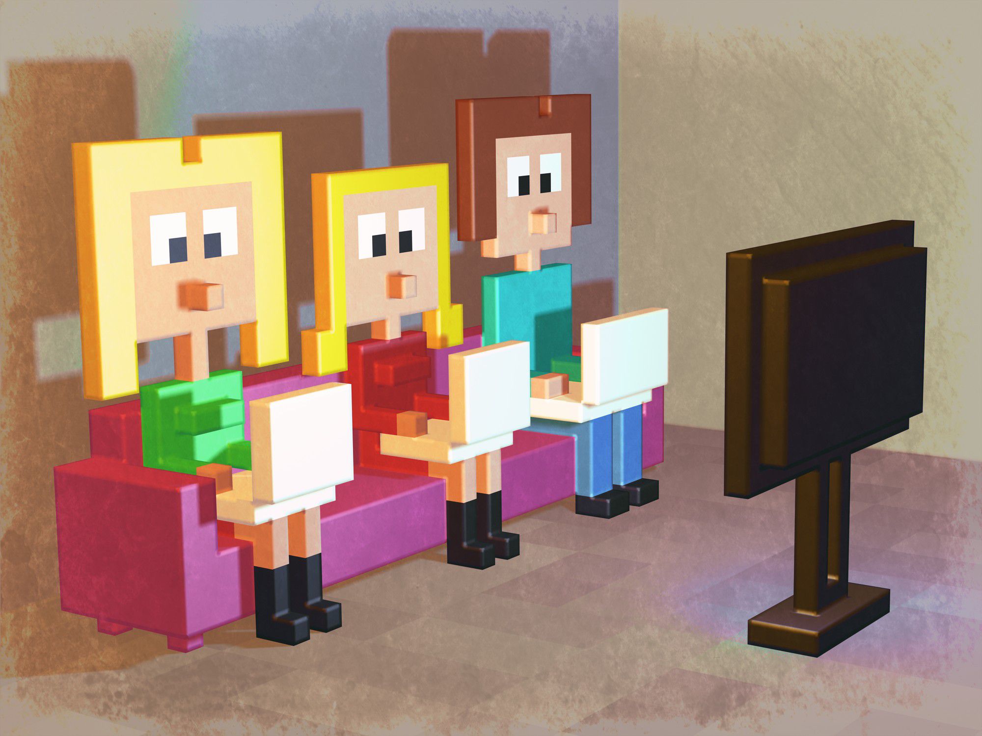 TV family voxel art – ComicHouse